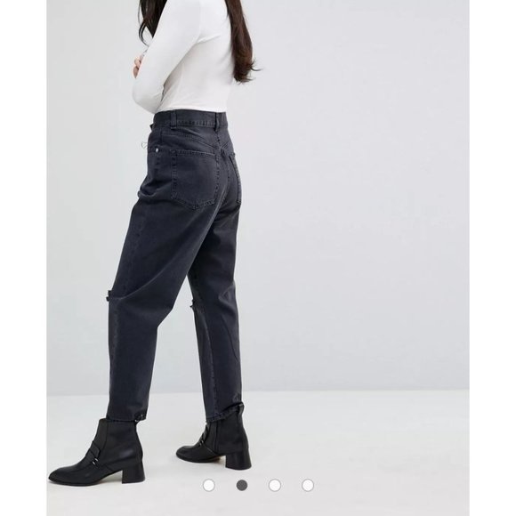 ASOS | Jeans | Asos Design High Rise Barrel Leg Boyfriend Jeans Washed ...